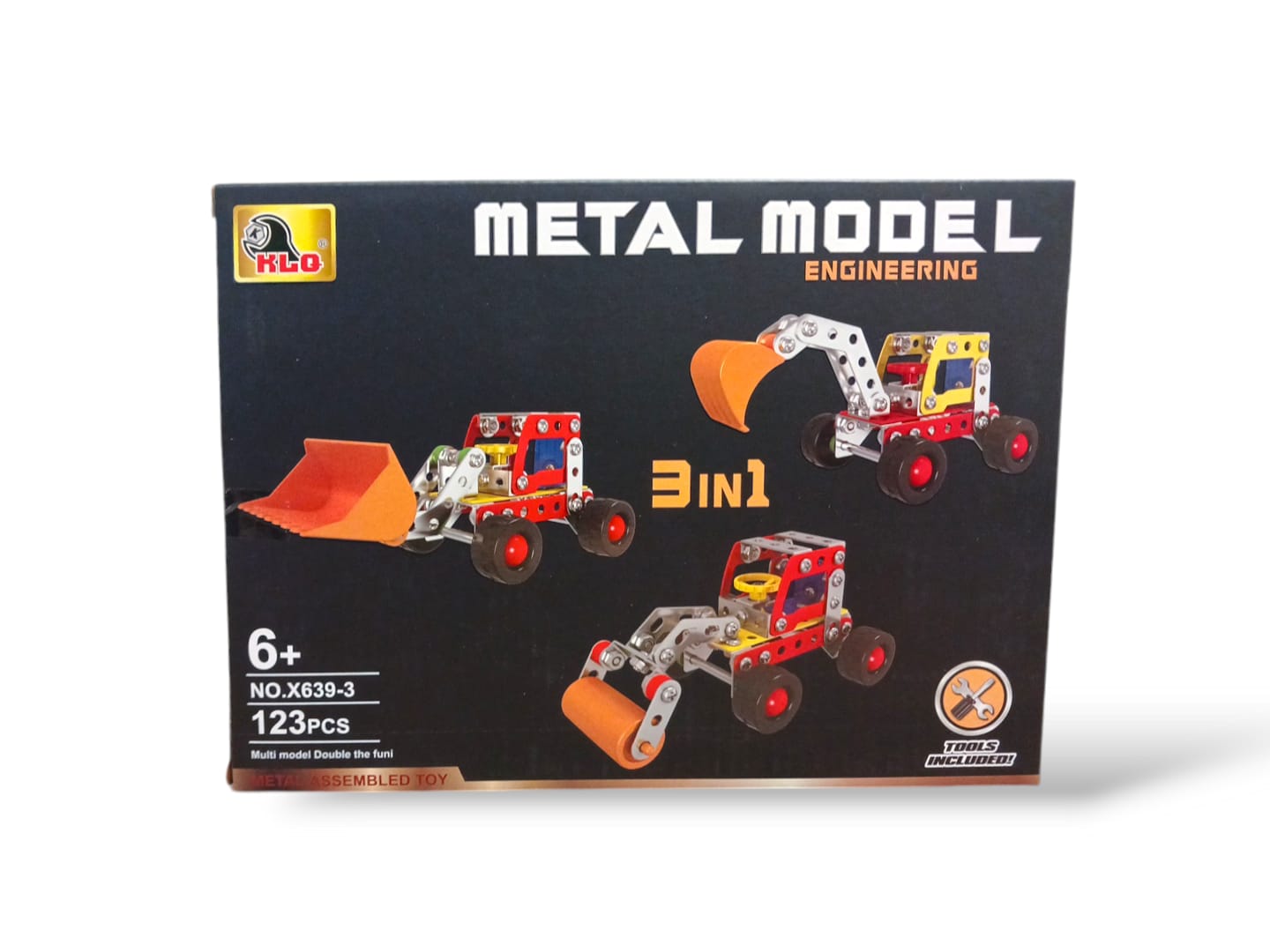 DIY Metal Construction 3 in 1 Model Kit: 123 Pieces - Oola