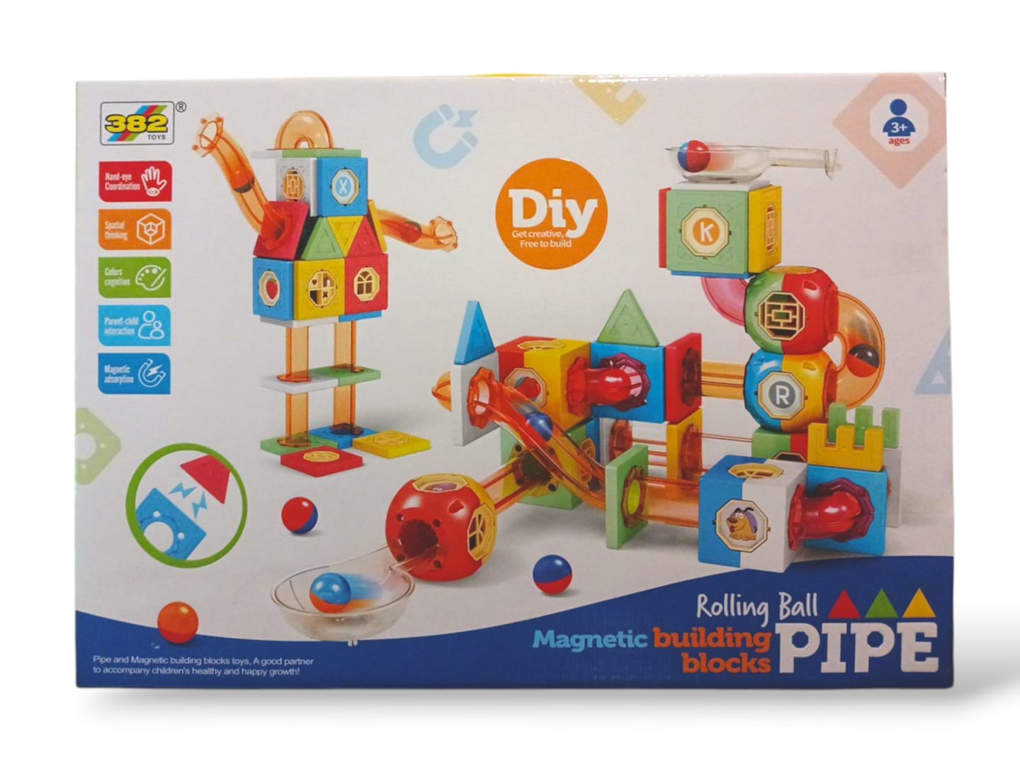 Magnetic rolling ball building blocks 97 pcs